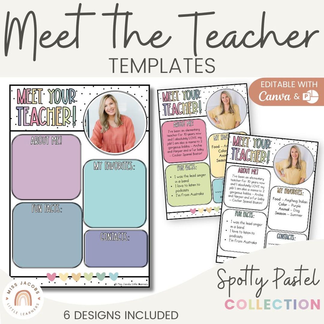 Meet the Teacher | Editable | Spotty Pastels Classroom Decor - Etsy