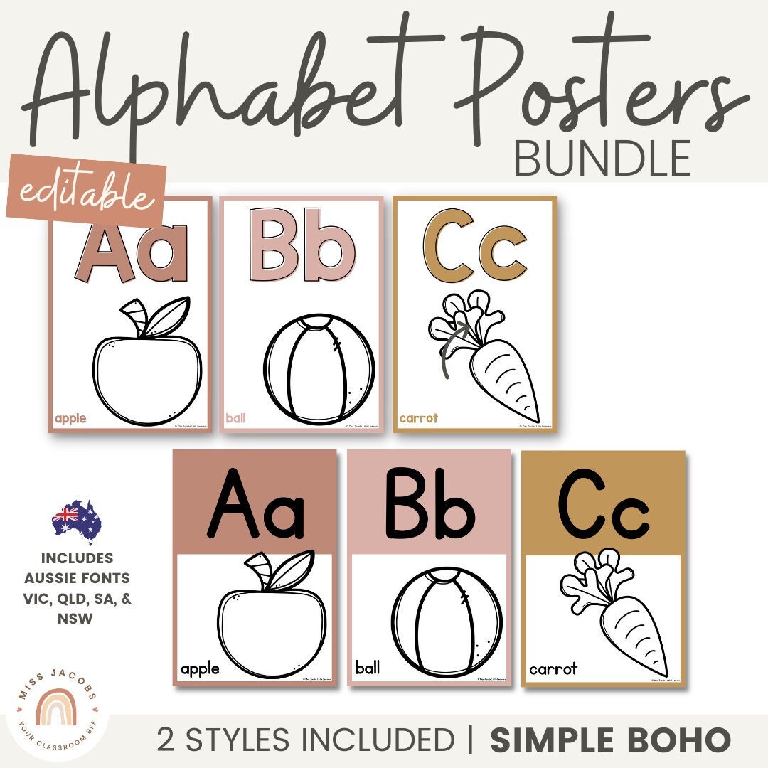 Alphabet Posters | SIMPLE BOHO - Etsy