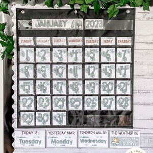 Classroom Calendar | Modern Jungle | Pocket Chart and Standard Size - Etsy