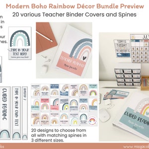 MODERN RAINBOW Classroom Decor Bundle Editable Calm Colors - Etsy