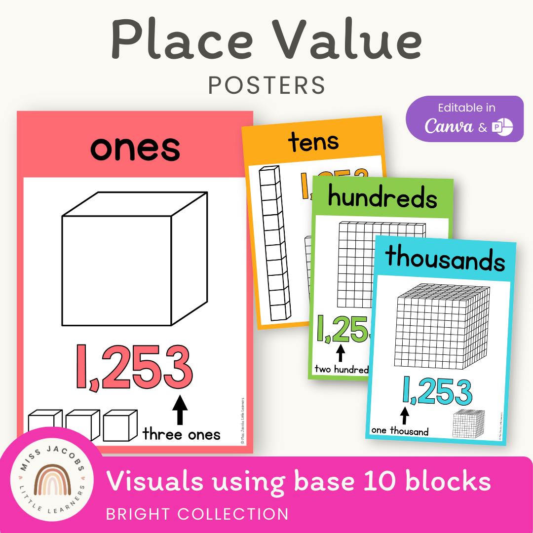 Place Value Posters | RAINBOW BRIGHTS Math Posters - Etsy