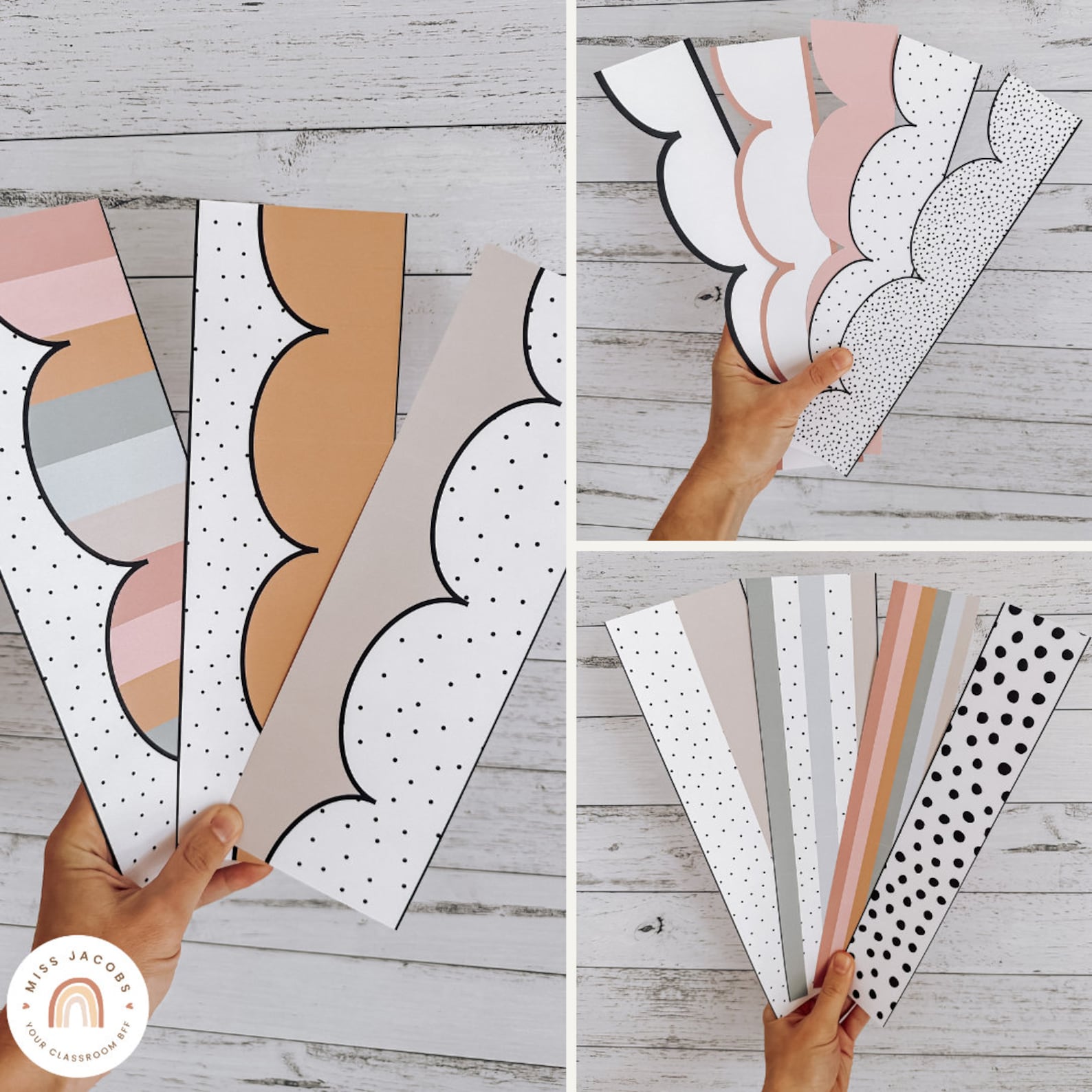 Bulletin Board Borders | Spotty Boho Calm Classroom Decor | Printable ...