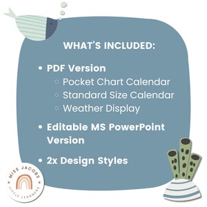 Classroom Calendar & Weather Pocket Chart Display | Cute Sea Life ...