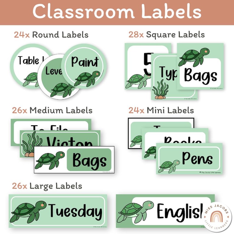 Sea Turtle Classroom Essentials Decor Bundle, Editable Teacher Must ...