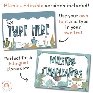 Birthday Display | Cute Sea Life Classroom Decor | Editable - Etsy