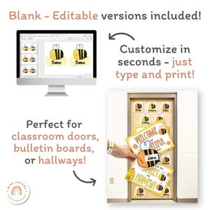 Bee Hive Door Display Classroom Decoration, Editable Spring Theme ...