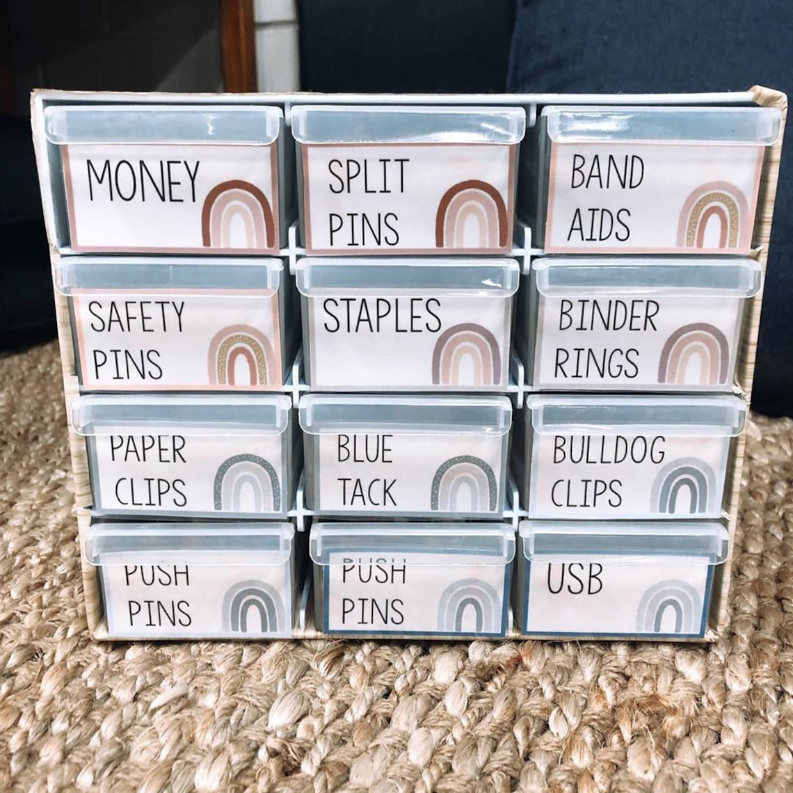 BOHO RAINBOW Teacher Toolbox Labels Editable Neutral - Etsy