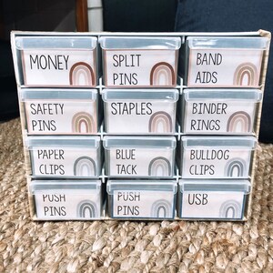 BOHO RAINBOW Teacher Toolbox Labels | Editable | Neutral Rainbow ...