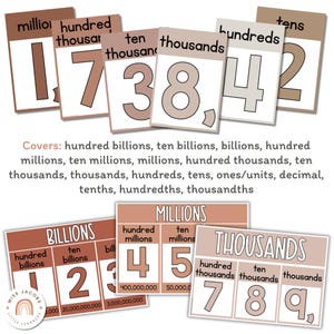 DESERT NEUTRAL Place Value Display | Boho Vibes Classroom Decor - Etsy