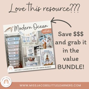 Bulletin Board Borders | Modern Ocean Classroom Decor | Printable ...