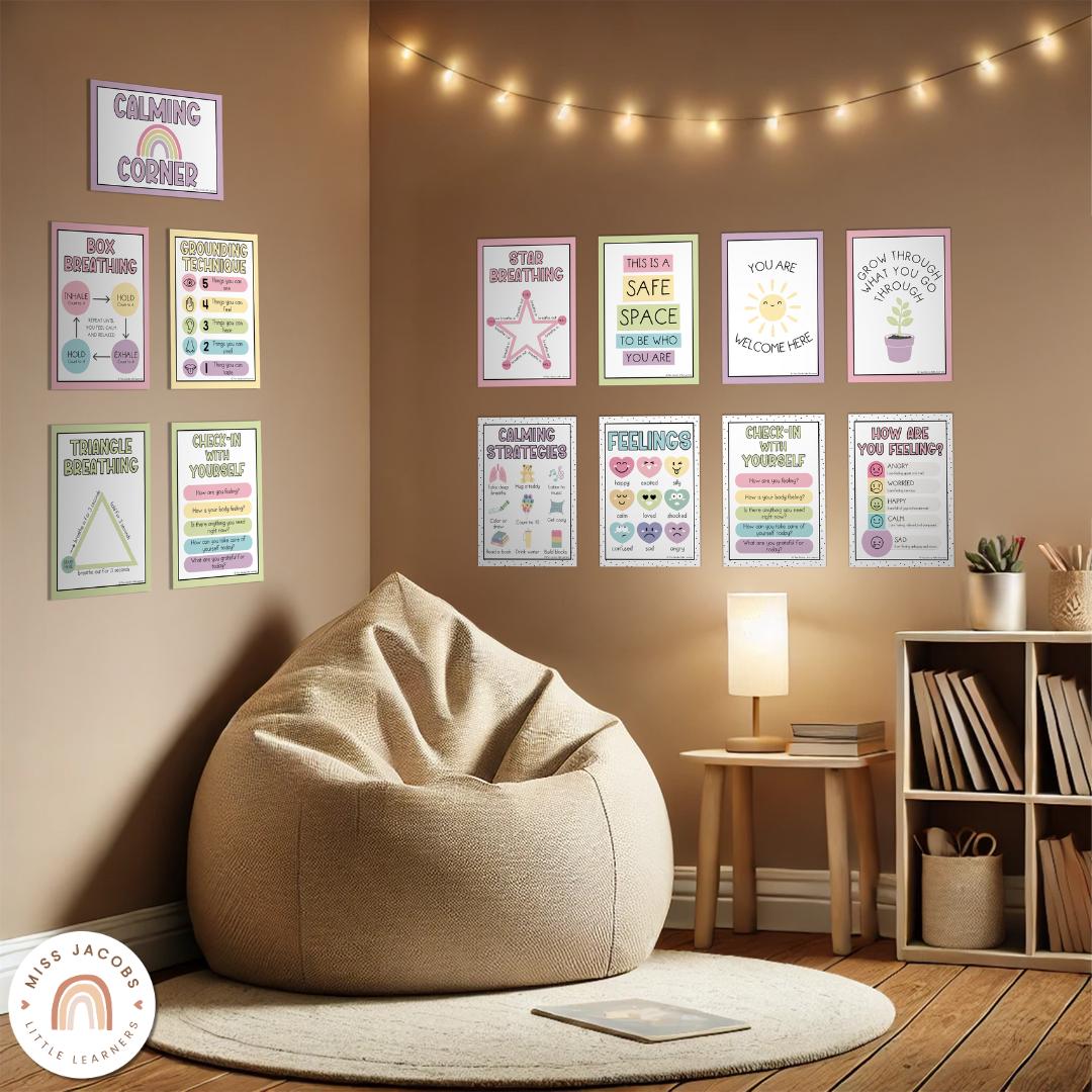 Pastel Calm Down Corner Kit, Printable Emotional Support Activities ...