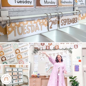 Daisy Gingham Classroom Decor Bundle | Editable - Etsy