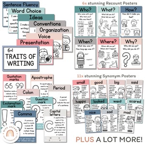 CALM COLORS English Posters Bundle Modern Rainbow Classroom Decor - Etsy