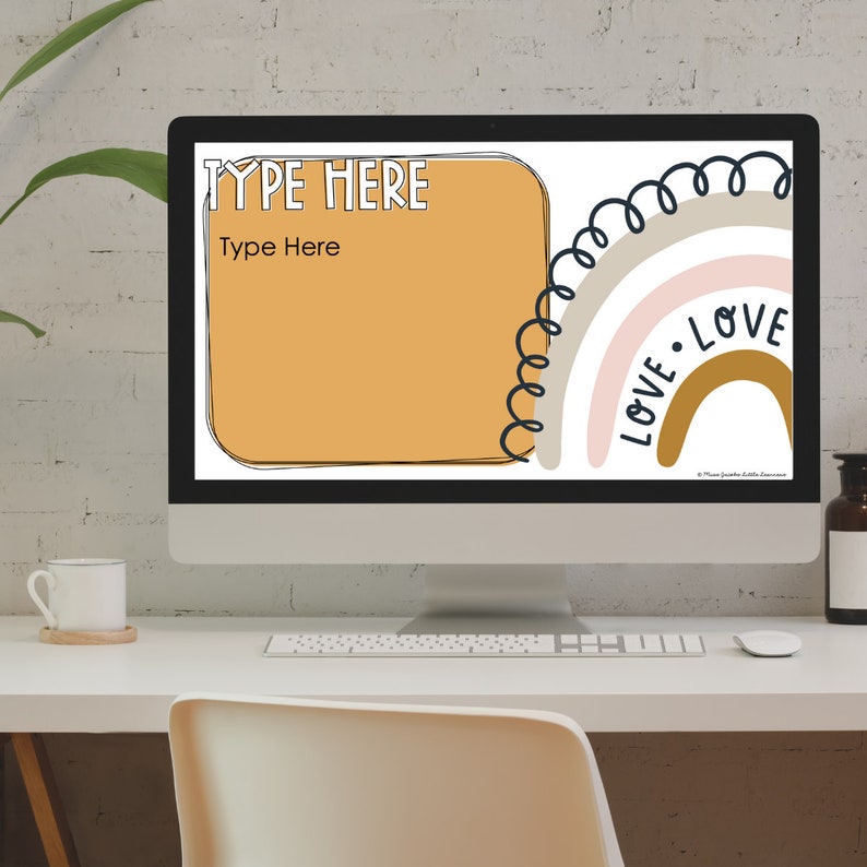 Boho Rainbow Daily Morning Teacher Slides With Timers, Editable Neutral ...