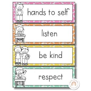 Cutesy Classroom Rules and Expectations Posters, Editable Rules for ...