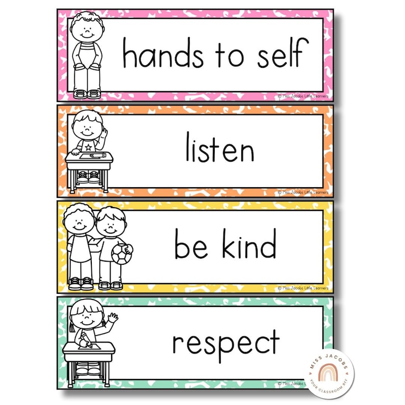 Cutesy Classroom Rules and Expectations Posters, Editable Rules for ...