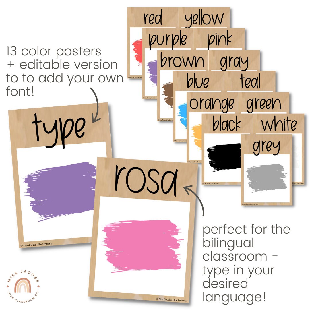 Modern Boho Color Posters Rustic Neutral Classroom Decor - Etsy