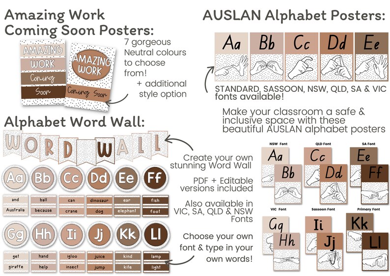 SPOTTY NEUTRALS Classroom Decor Bundle BW Neutrals Ombré - Etsy