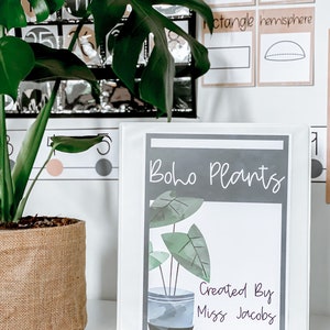 Boho Plants Binder Covers & Spines | Rustic Boho Classroom Decor ...