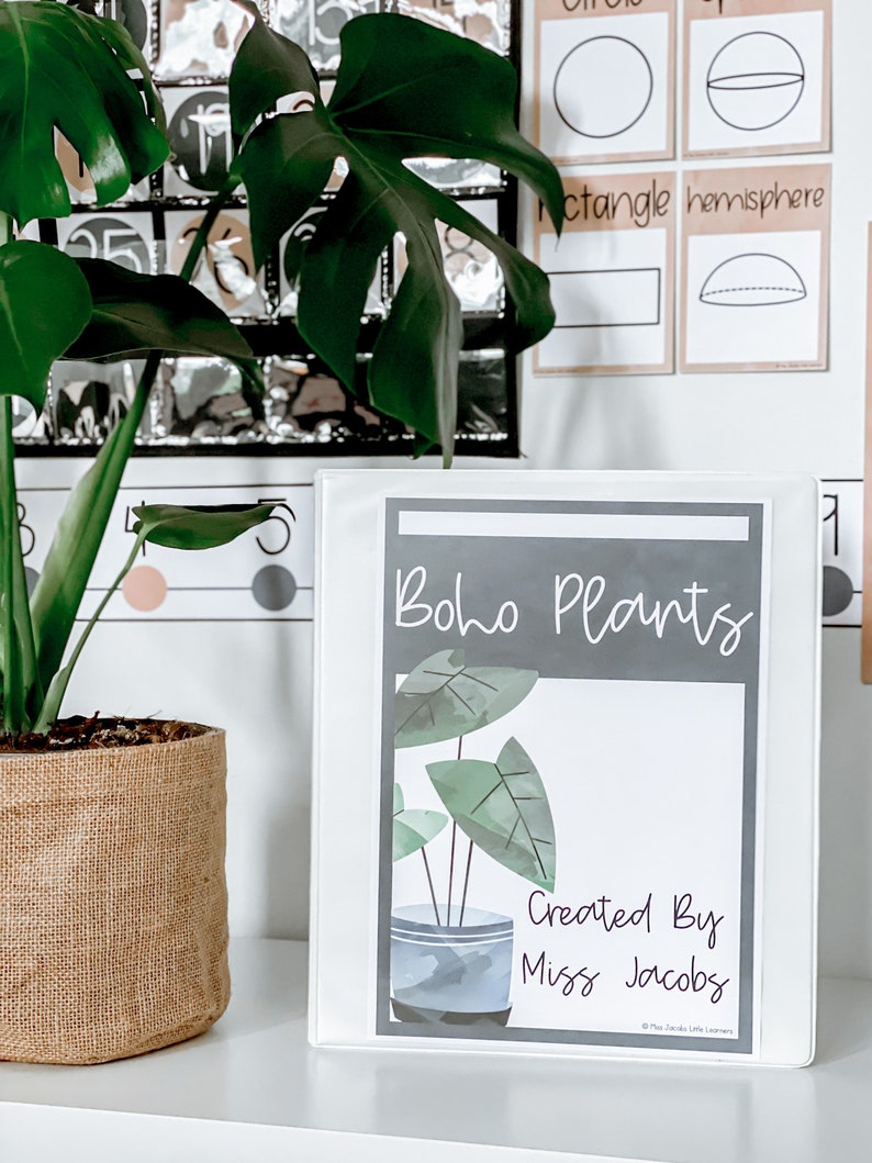 Boho Plants Binder Covers & Spines Rustic Boho Classroom - Etsy