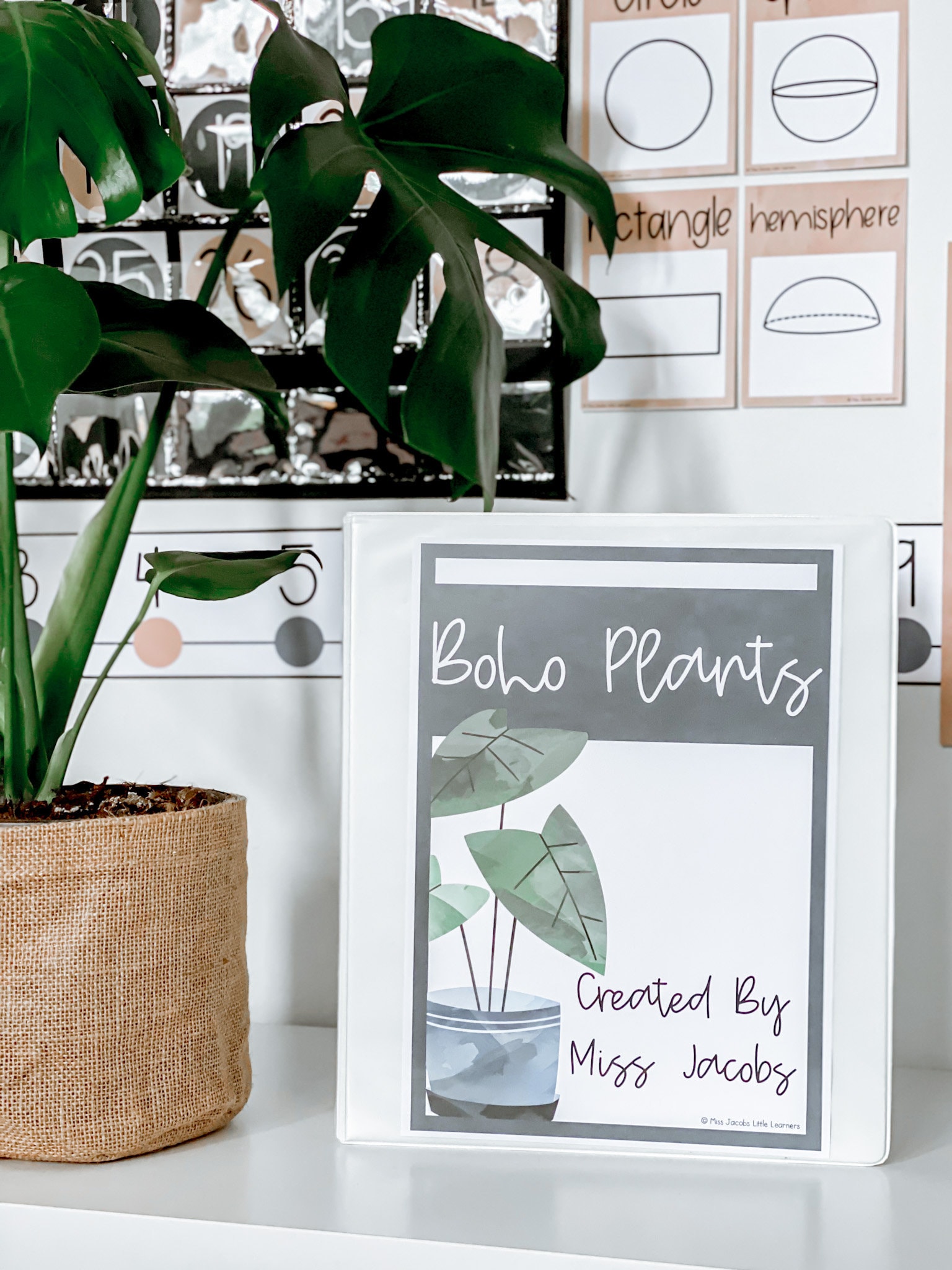 Boho Plants Binder Covers & Spines | Rustic Boho Classroom Decor ...