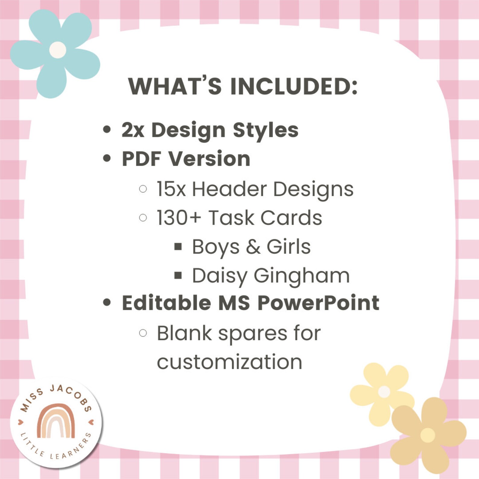 Classroom Jobs Display | Daisy Gingham Pastels Classroom Decor ...