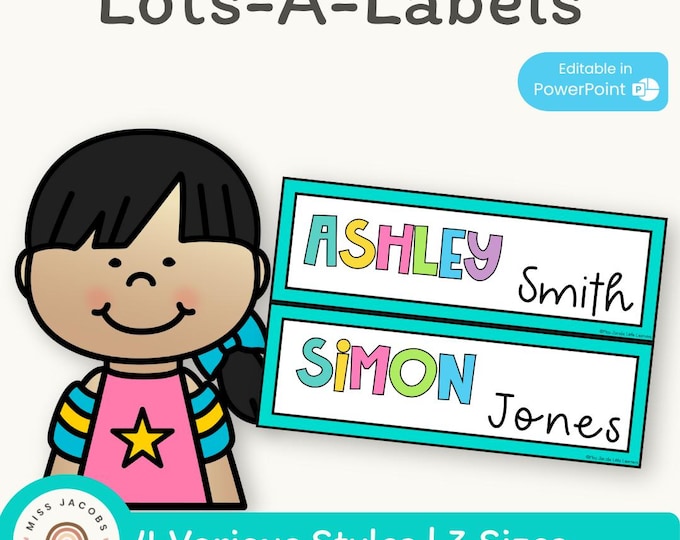 RAINBOW Editable Tray Labels, Classroom Labels & Name Tags Bundle - Etsy