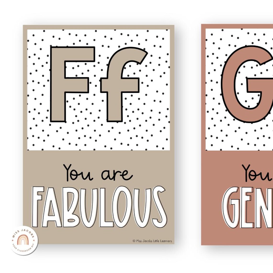 Spotty Boho Affirmation Alphabet Posters, Editable Classroom Decor ...