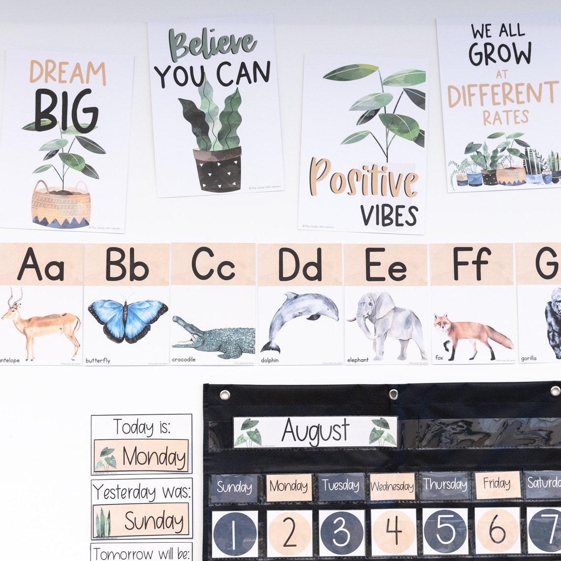 Modern Boho Plants Motivational Growth Mindset Classroom - Etsy