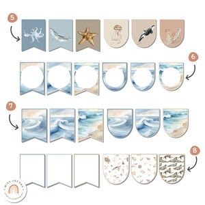 Bunting and Display Banners | Modern Ocean Classroom Decor | Editable ...