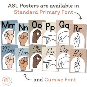 Alphabet Posters Bundle With ASL & Auslan Alphabet Modern Ocean ...