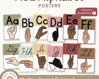 ASL Alphabet Poster, Printable American Sign Language Alphabet Posters ...