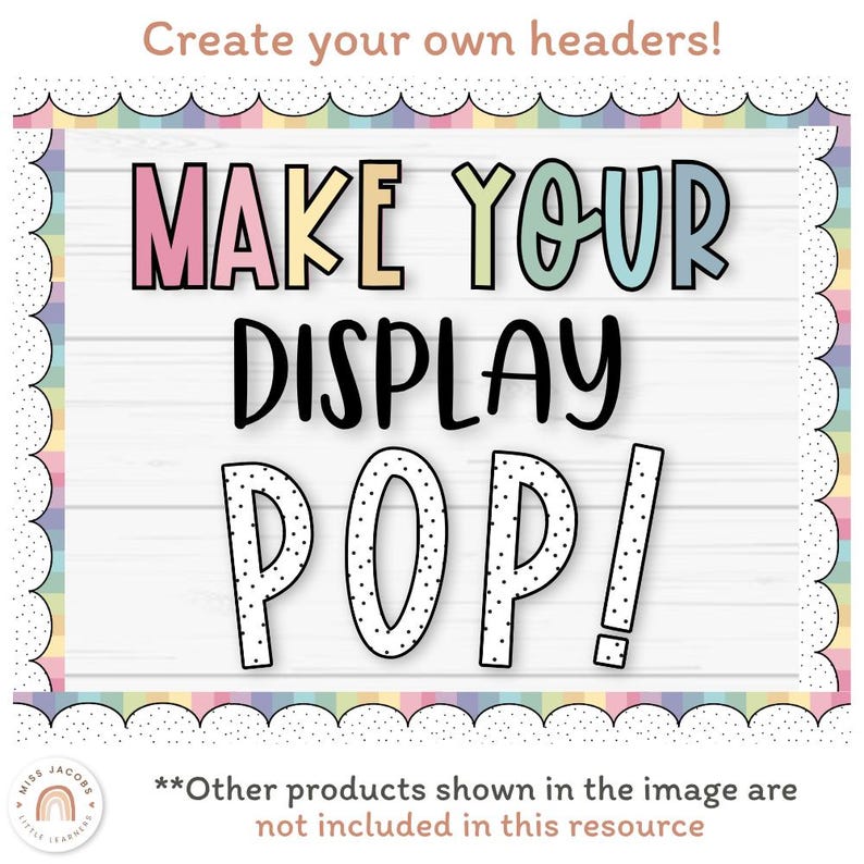 Groovy Bulletin Board Lettering Pack | Editable SPOTTY PASTEL Display ...