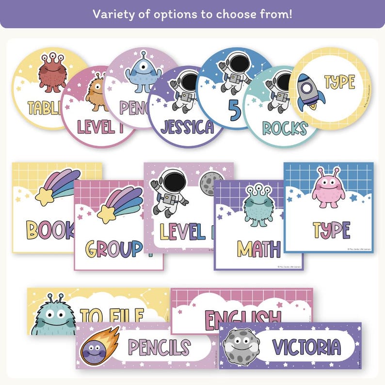 Dreamy Space Classroom Labels: Pastel Student Names and Supplies ...