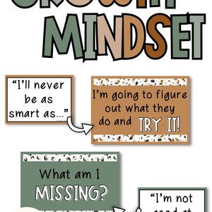 Modern Jungle Growth Mindset Display Neutral Animal Print Classroom ...