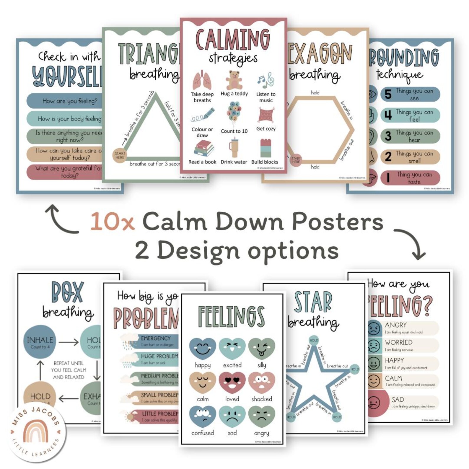 Calm Down Corner Kit Cute Sea Life, Ocean Theme SEL Posters, Printable ...