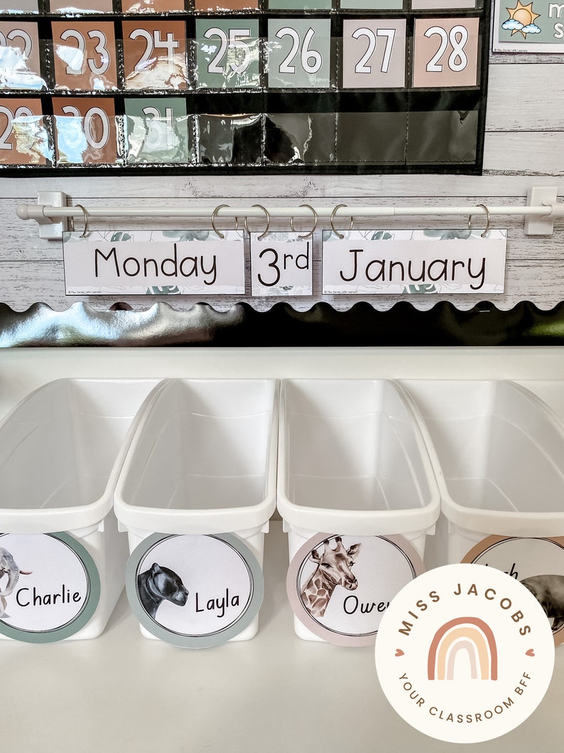 MODERN JUNGLE Classroom Decor Bundle EDITABLE Boho Jungle - Etsy