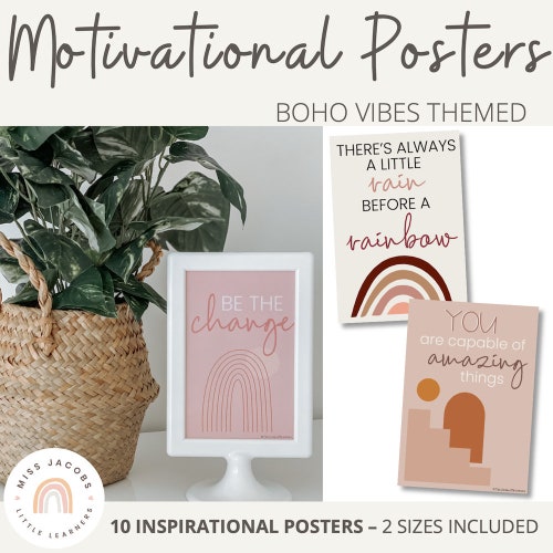 DESERT NEUTRAL Number Posters Boho Vibes Classroom Decor - Etsy