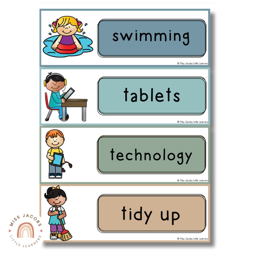 Cute Sea Life Visual Schedule, Editable Classroom Routine Chart, Ocean ...