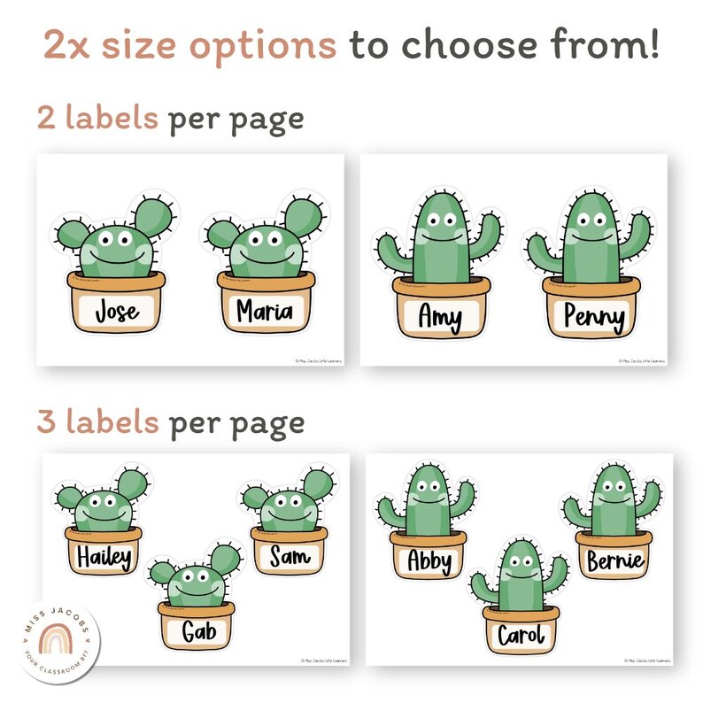 Succulent Cactus Door Display, Editable Welcome Sign and Name Tags ...