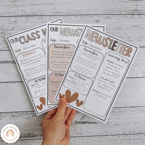 Classroom Newsletter Templates | Editable | Ombre Neutral Classroom ...