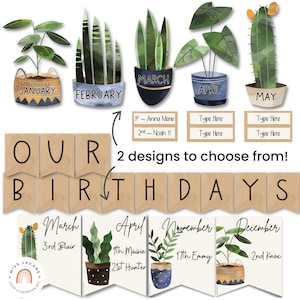 Modern Boho Plants Birthday Display | Rustic Boho Classroom Decor ...