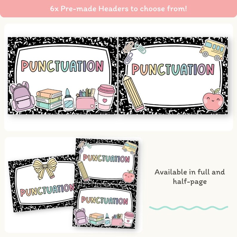 Punctuation Posters Dreamy Space Theme: Pastel Literacy Anchor Charts ...
