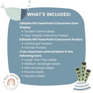 Cute Sea Life Classroom Labels Bundle | Editable Student Name Tags ...