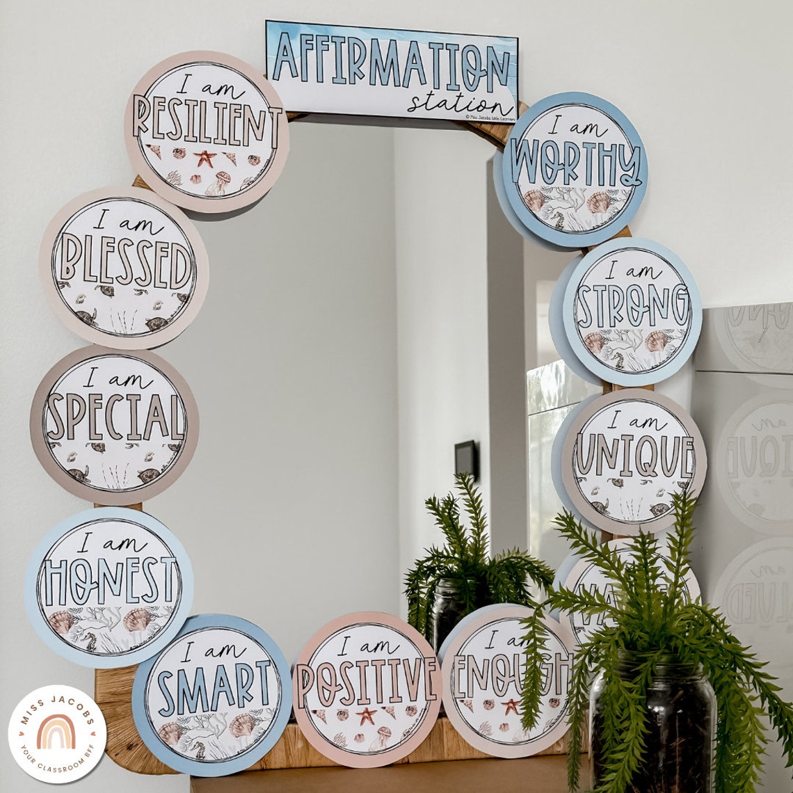 Affirmation Station, Modern Ocean Theme, Positive Affirmation Cards ...