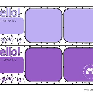 Student Name & Goals Plates | SPOTTY BRIGHTS | Editable - Etsy