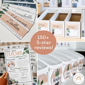 Boho Plants Classroom Decor Bundle | Rustic Modern Boho Decor ...