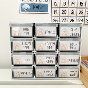 MODERN RAINBOW Teacher Toolbox Labels | Editable | Calm Colors ...