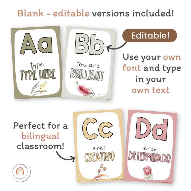 Affirmation Alphabet Posters Australiana Theme, Printable Australian ...