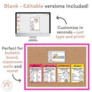 Math Operations Posters | RAINBOW BRIGHTS Classroom Decor - Etsy